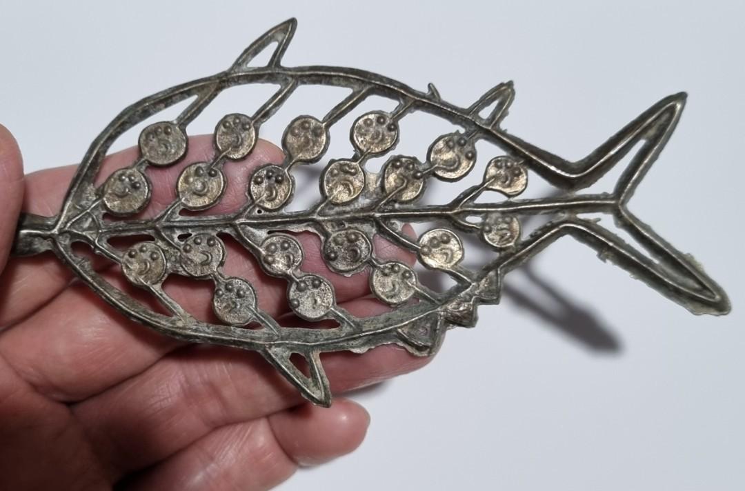(Johor/Riau Empire) Intact Tin Katun Money Fish Shaped 18th Century ...