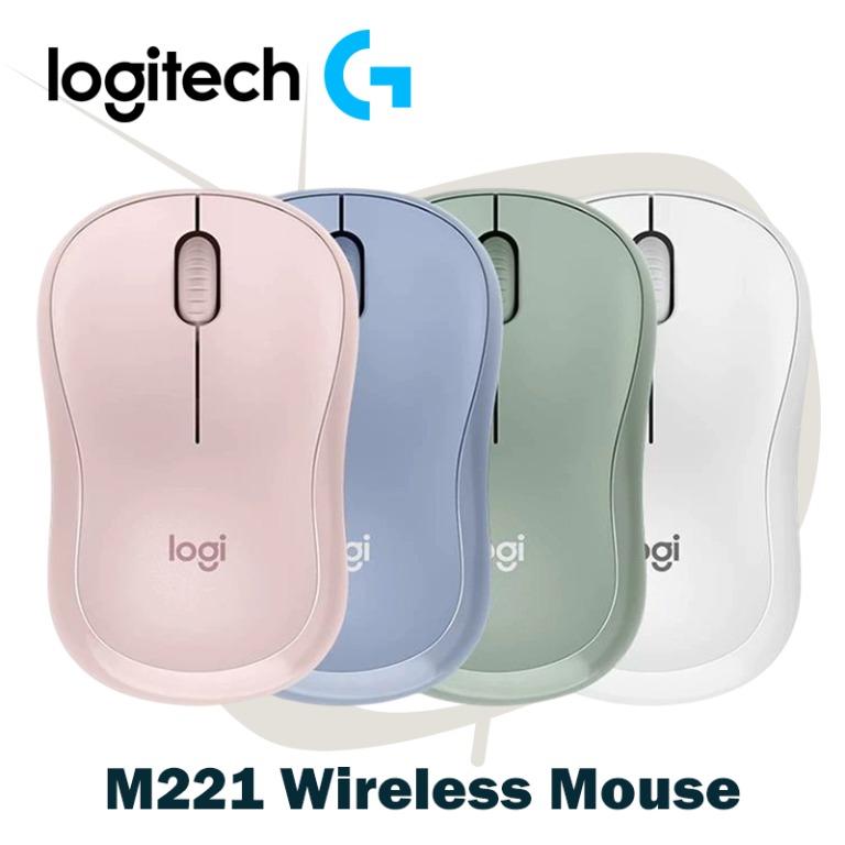 Logitech M221 無線靜音滑鼠 (粉紅/藍/白), 電腦＆科技, 電腦周邊及配件, 電腦滑鼠及相關產品 - Carousell