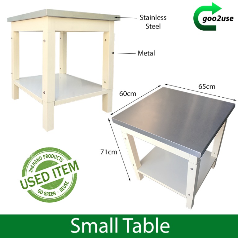 Metal Small Table with Stainless Steel Table Top, Furniture & Home ...