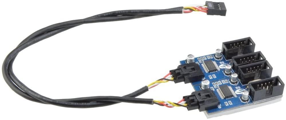 Motherboard 9-Pin USB HUB USB 2.0 9 pin Connector Adapter Port ...
