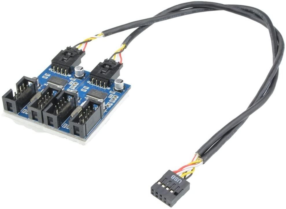 Motherboard 9-Pin USB HUB USB 2.0 9 pin Connector Adapter Port ...