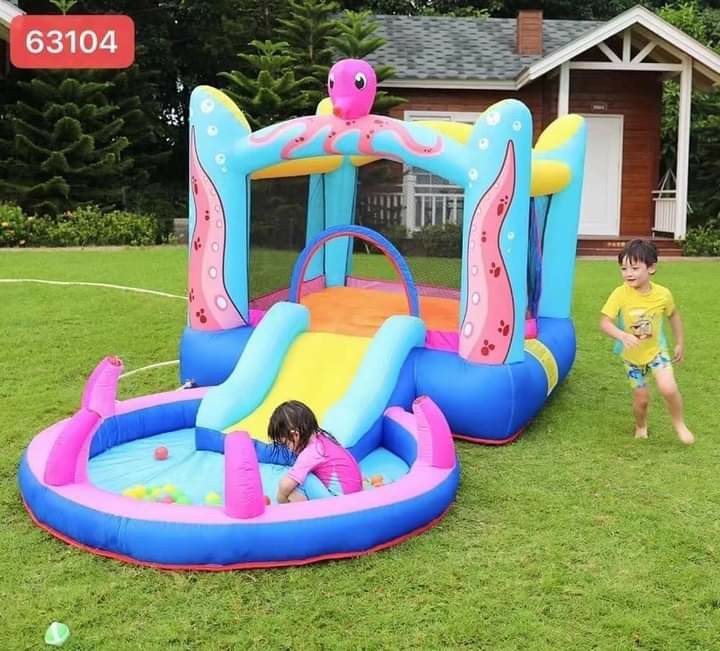 OCTOPUS BIG INFLATABLE POOL WITH SLIDE, Hobbies & Toys, Toys & Games on ...