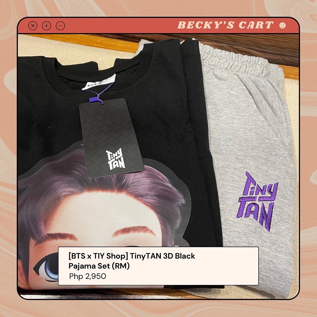 [ON HAND] TIY Shop x BTS TinyTAN 3D Black Pajama Set (RM / Namjoon ...