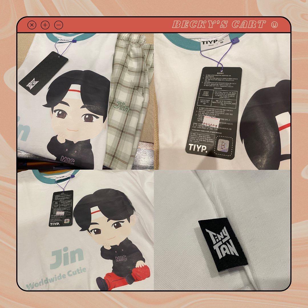 [ON HAND] TIY Shop x BTS TinyTAN Check Pajama Set (Seokjin / Jin ...