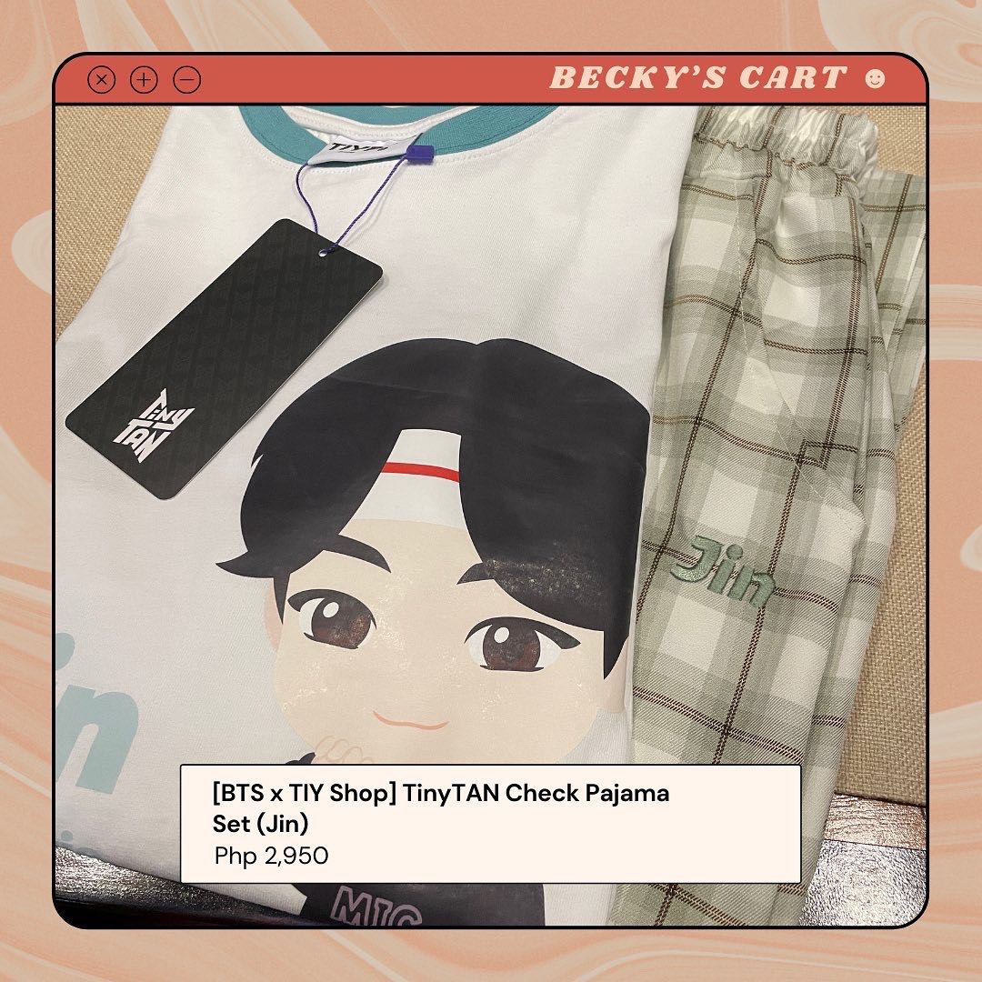 [ON HAND] TIY Shop x BTS TinyTAN Check Pajama Set (Seokjin / Jin ...