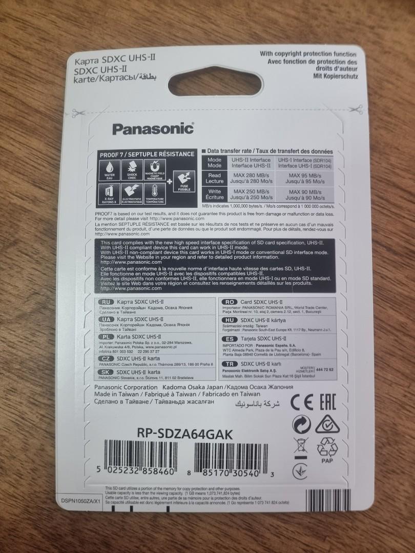 Panasonic SD card 64gb, Photography, Photography Accessories, Other ...