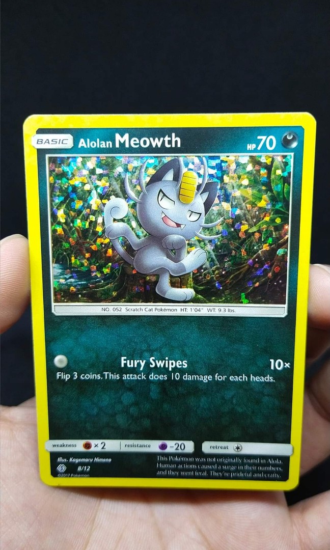 Pokemon Card - ALOLAN MEOWTH #8 - HOLO (McDONALD'S PROMO) YEAR 2017 ...