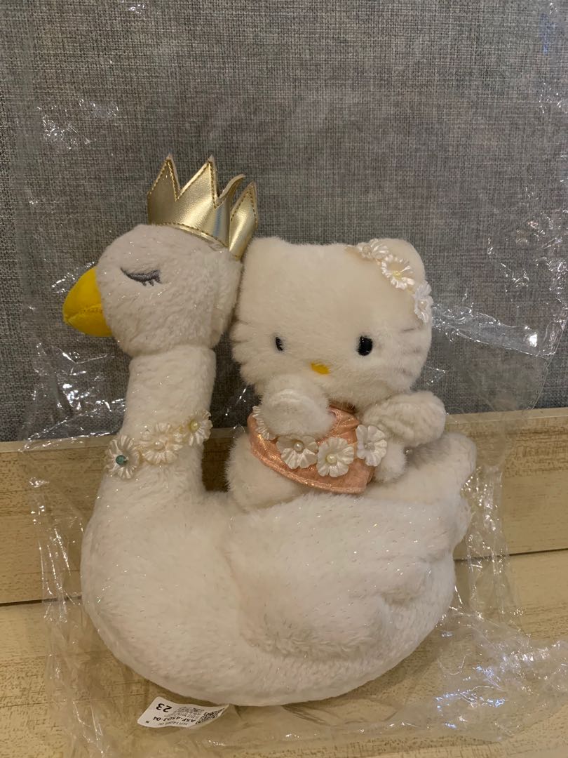 [RARE] Hello Kitty 1999 25th Anniversary Swan Plush, Hobbies & Toys ...