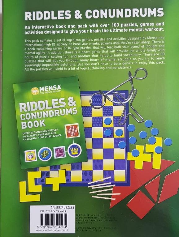 Riddles & Conundrums Games Pack (Mensa), Hobbies & Toys, Toys & Games ...