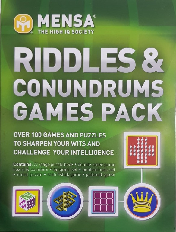 Riddles & Conundrums Games Pack (Mensa), Hobbies & Toys, Toys & Games ...