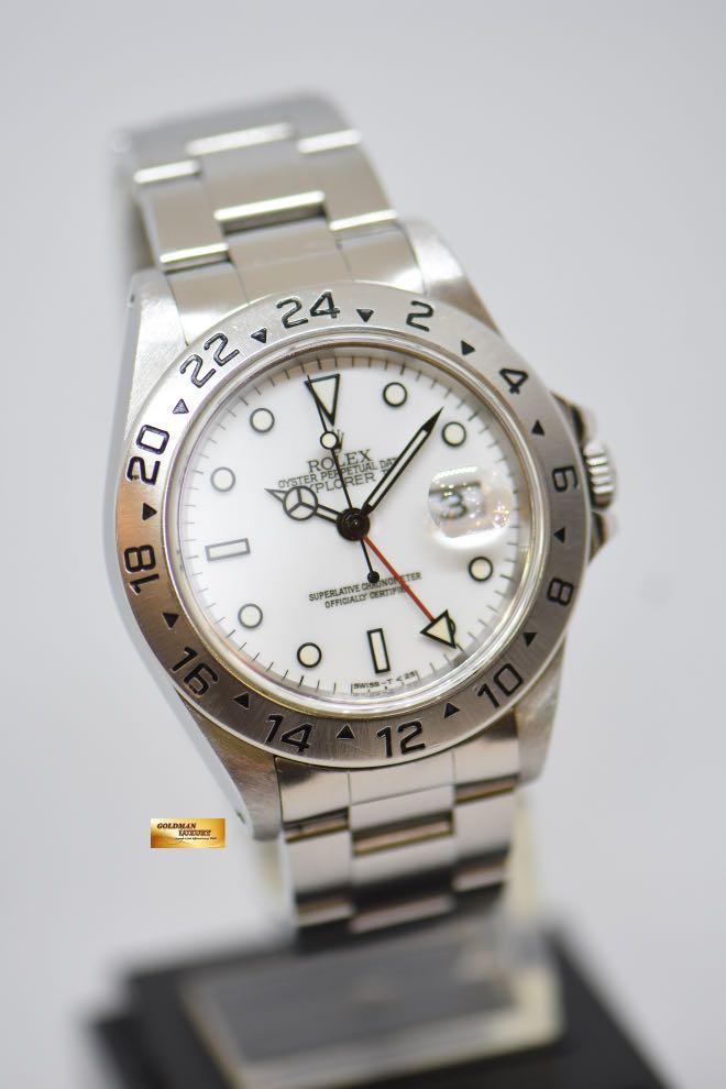 ROLEX OYSTER PERPETUAL EXPLORER II 40mm STEEL IN BRACELET WHITE TRITIUM ...