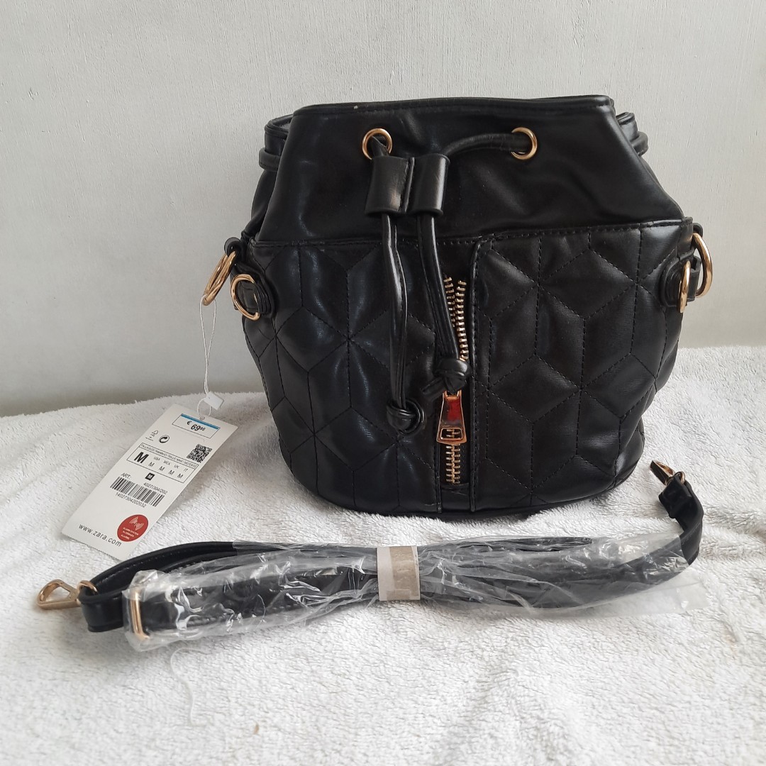 Zara 3-way Black Bucket Bag, Women's Fashion, Bags & Wallets, Cross ...