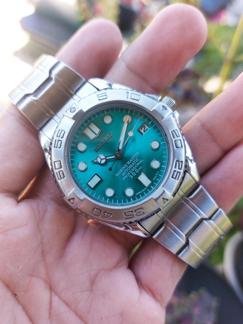 Seiko MARINEMASTER Mod Turquoise Green Dialed Automatic Watch, Men's ...
