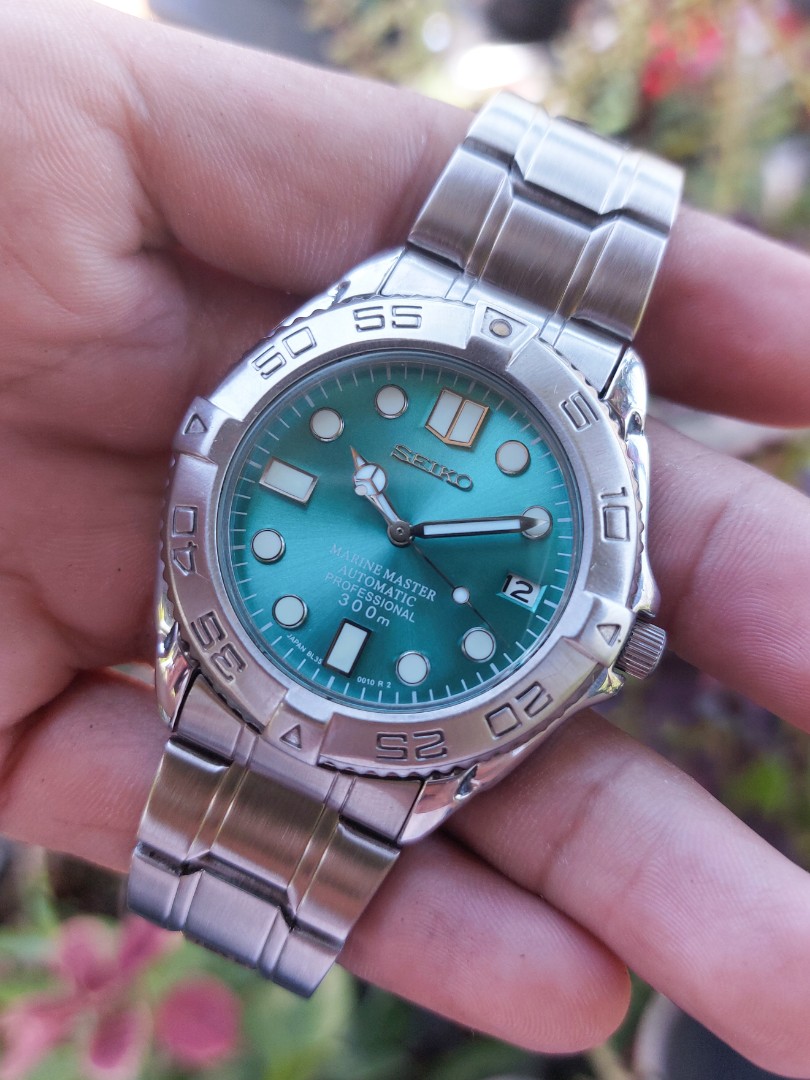 Seiko MARINEMASTER Mod Turquoise Green Dialed Automatic Watch, Men's ...