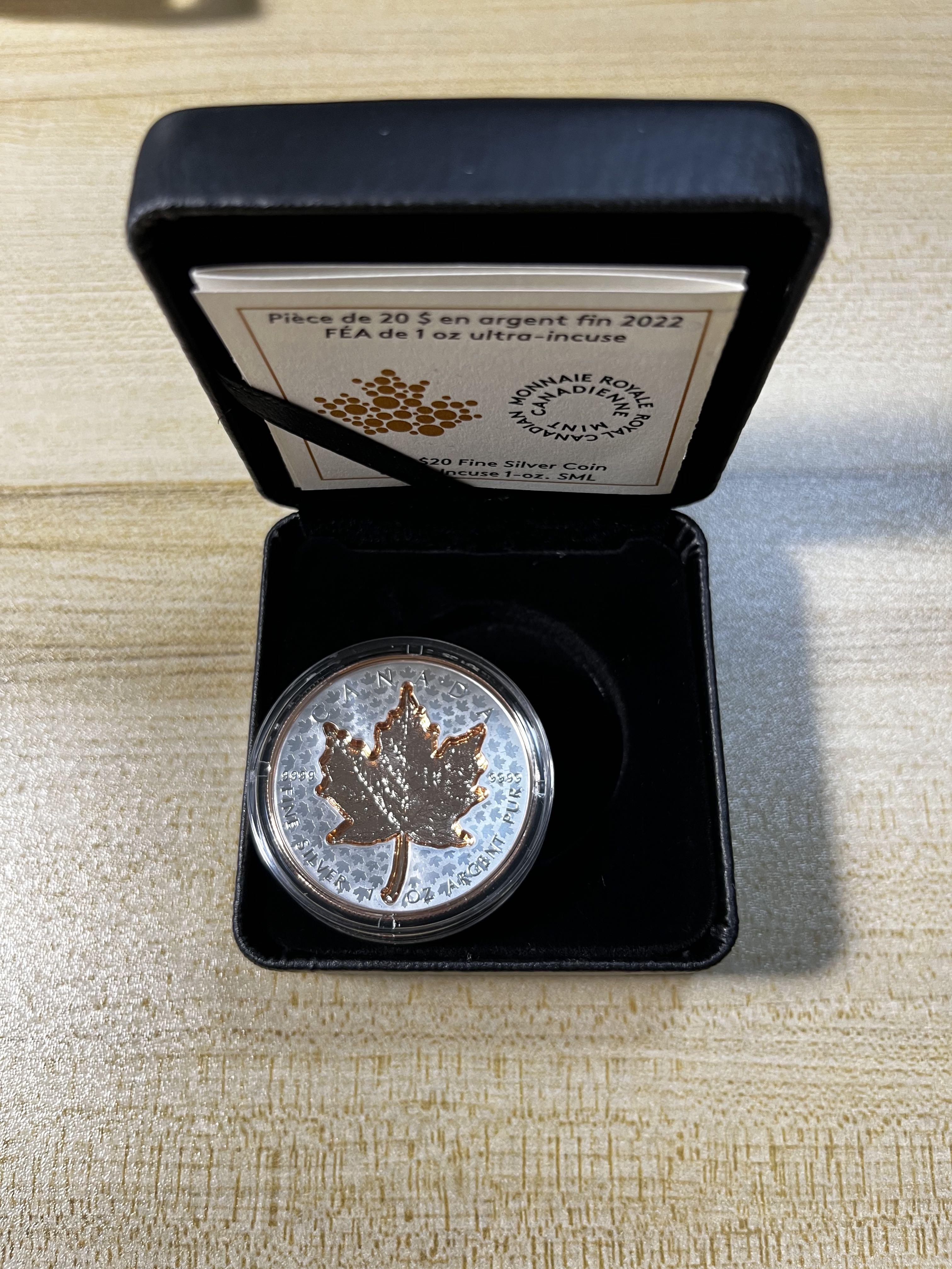 Silver coin 1oz Super Incused Maple Leaf 2022, Hobbies & Toys ...