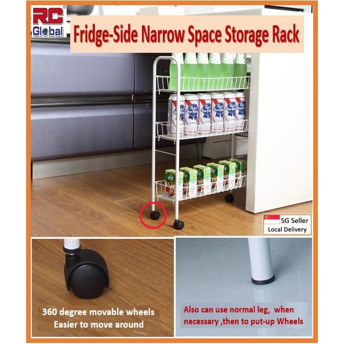 Storage Rack / small Space rack / storage shelf / Fridge Side Space ...
