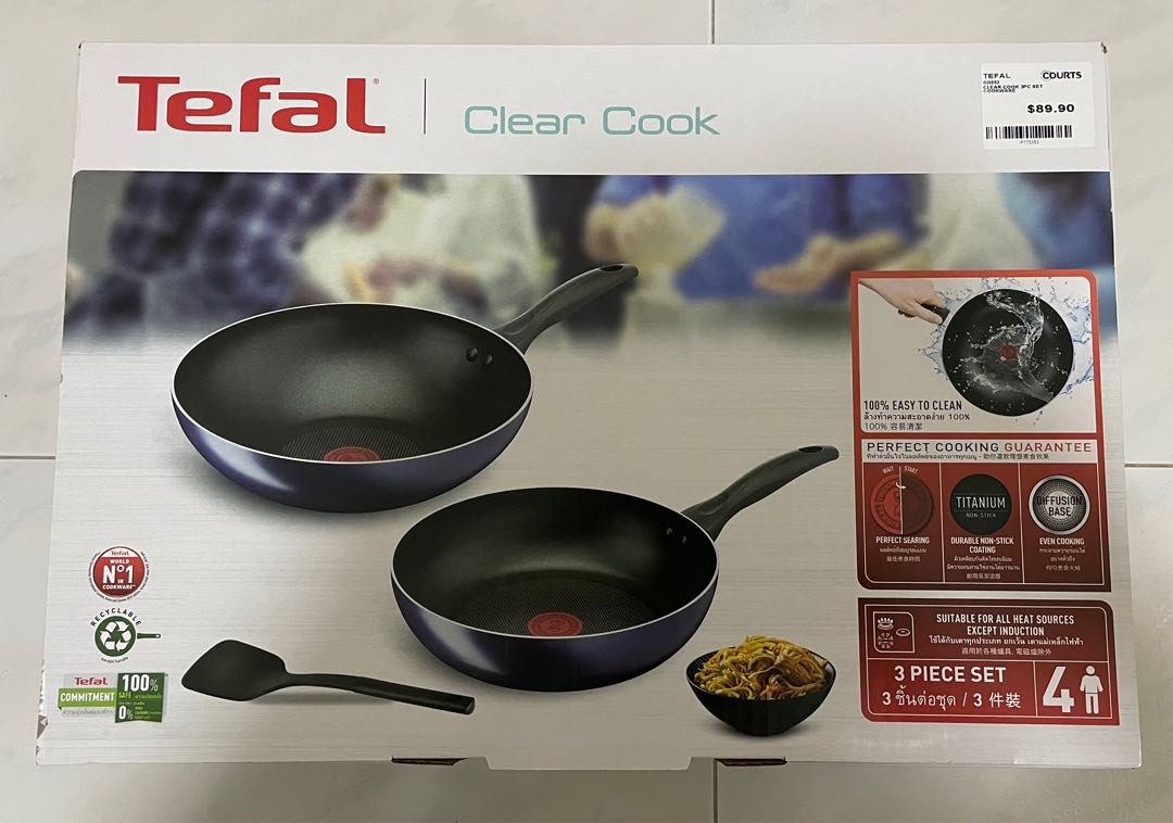 Tefal clear cook 3 piece cookware, Furniture & Home Living, Kitchenware ...