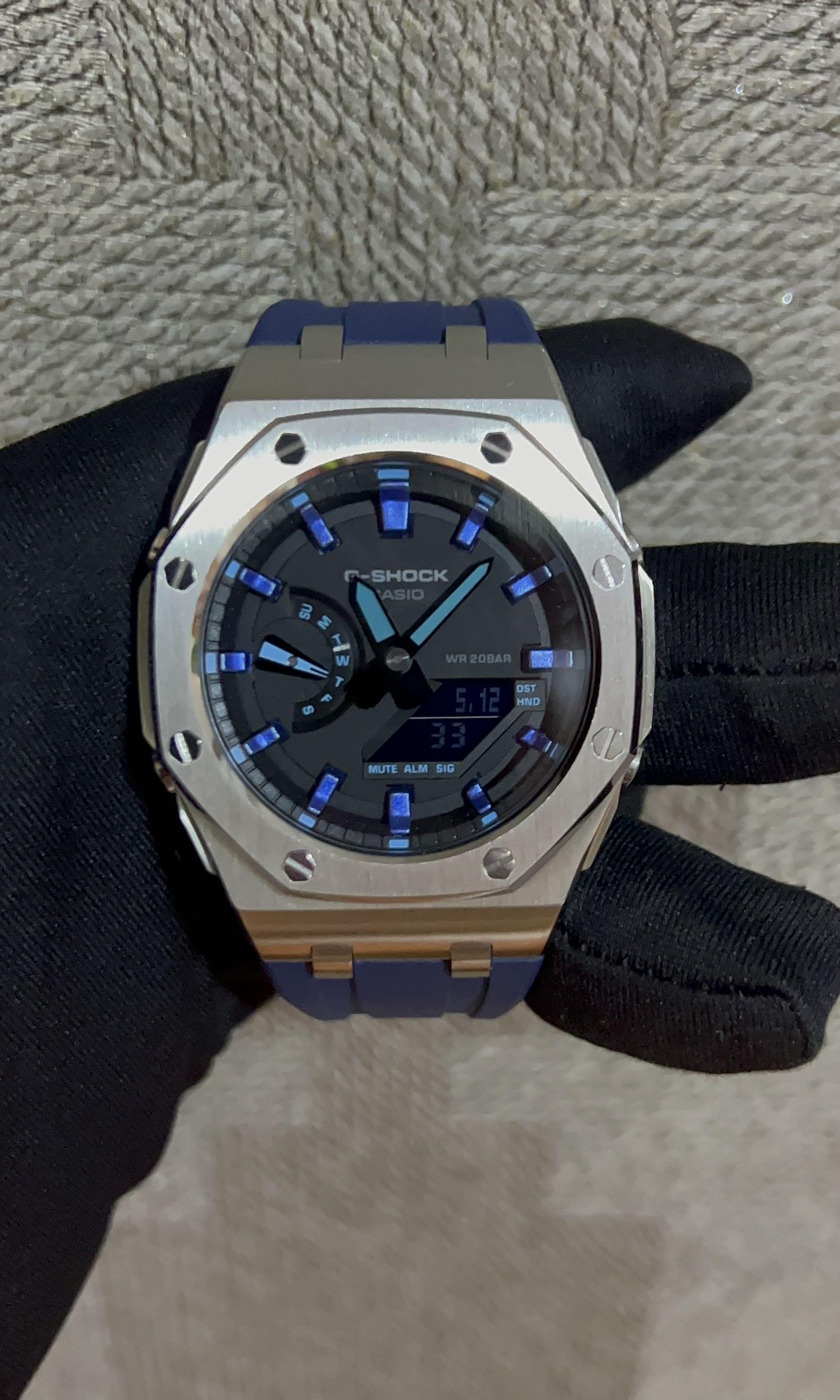 V8 blue diver mod bundle Casio gshock ga2110 ga2100, Men's Fashion ...