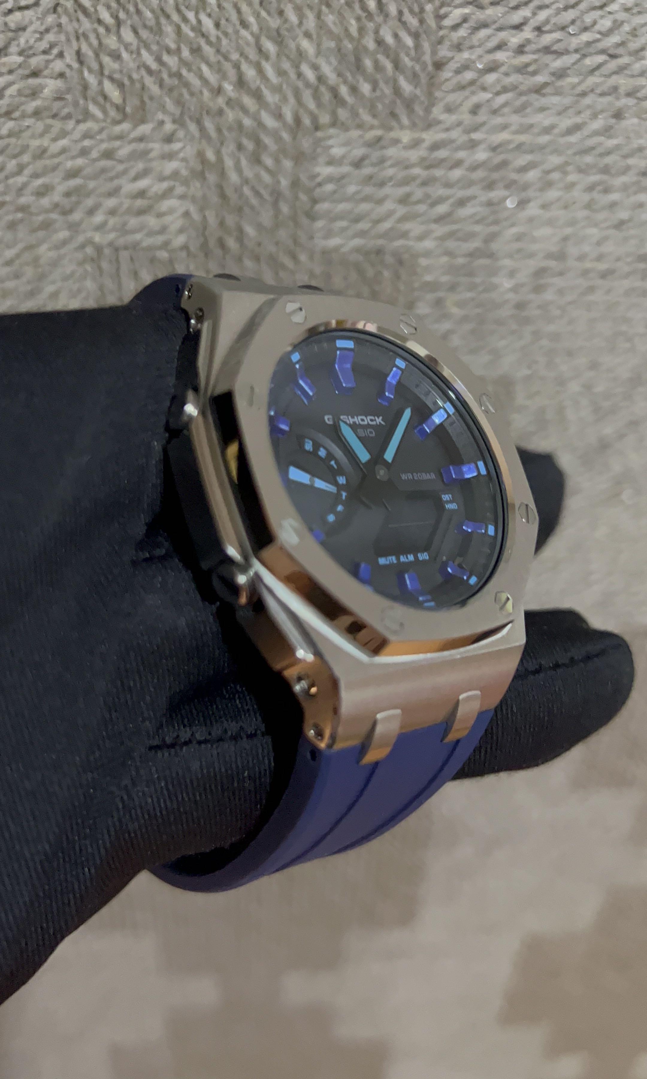 V8 blue diver mod bundle Casio gshock ga2110 ga2100, Men's Fashion ...