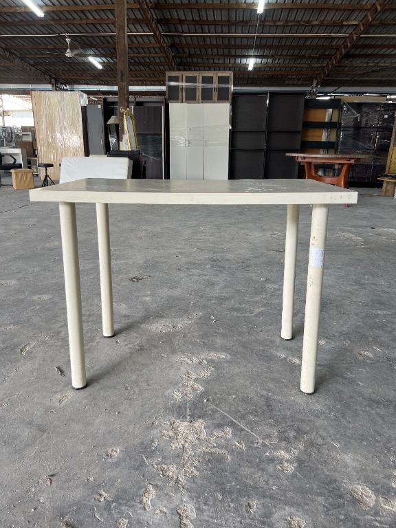Wooden Table White Colour / Meja Kayu Warna Putih, Furniture & Home ...