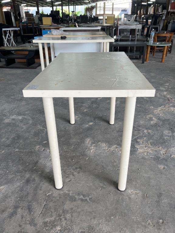 Wooden Table White Colour / Meja Kayu Warna Putih, Furniture & Home ...
