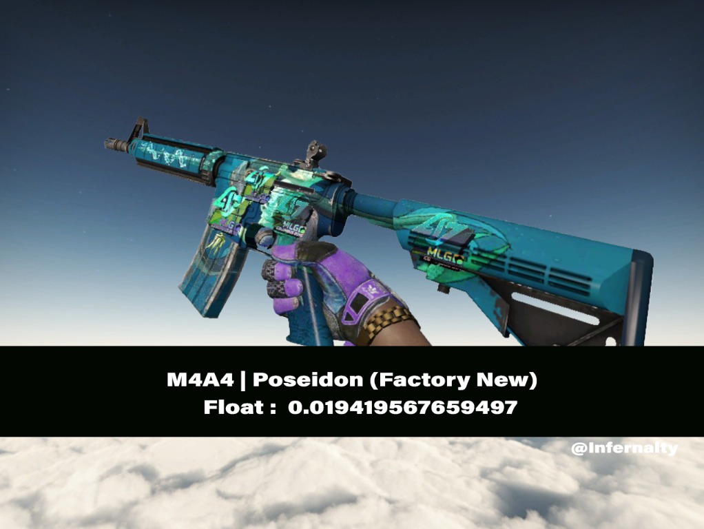 (0.01FV) M4A4 Poseidon FN CSGO SKINS KNIVES, Video Gaming, Gaming ...