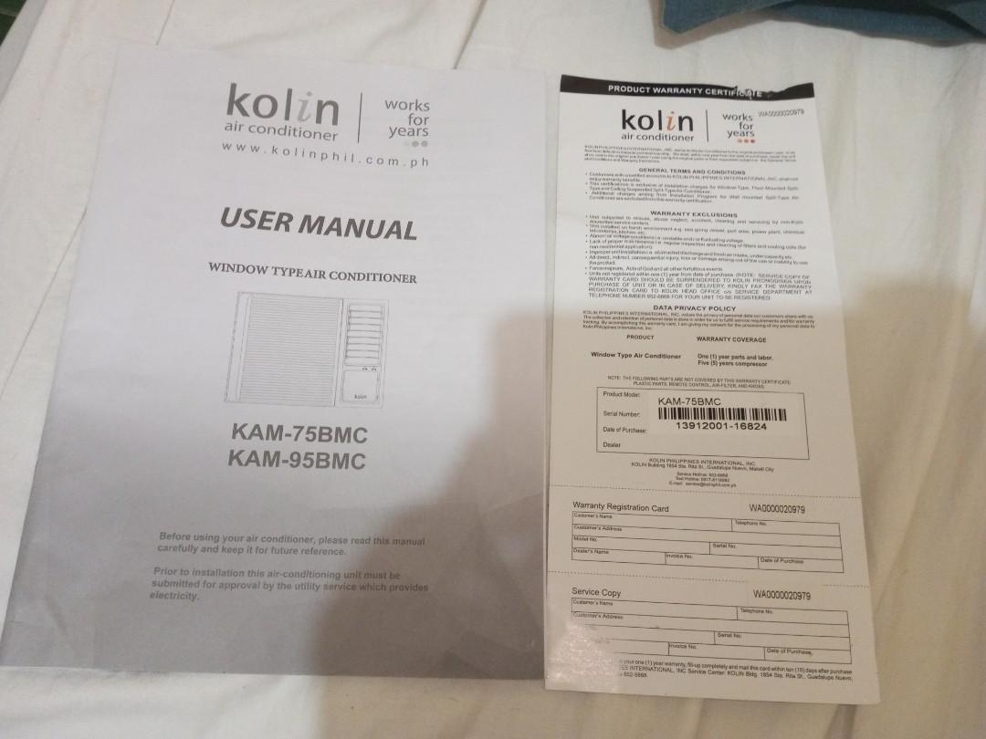 0.75 HP Kolin window type non-inverter air-conditioning unit, TV & Home ...