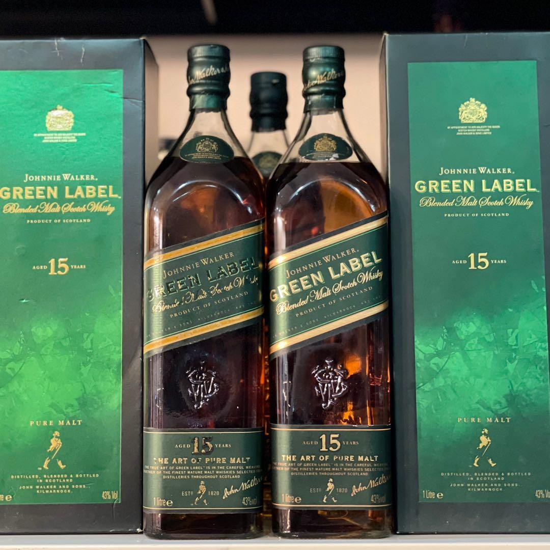 1L Green Label Pure Malt 15 Johnnie Walker Whisky no box 1000ml, Food ...