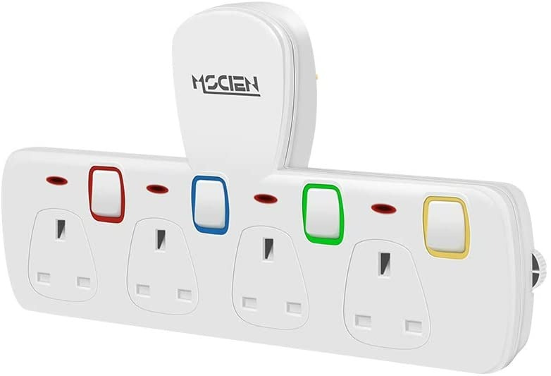 2714) Mscien Plug Extension Individually Switched Multi Plug Adaptor, 4 ...