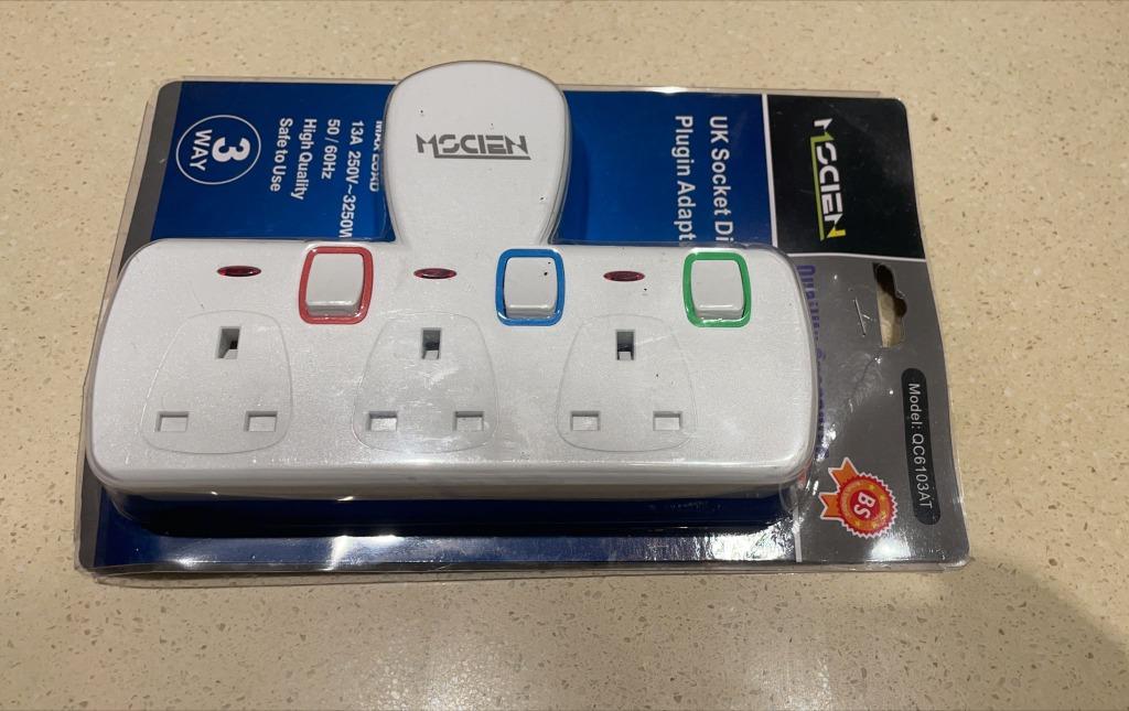 2714) Mscien Plug Extension Individually Switched Multi Plug Adaptor, 4 ...