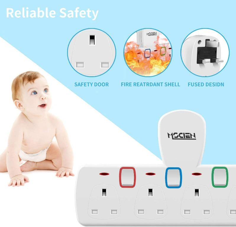 2714) Mscien Plug Extension Individually Switched Multi Plug Adaptor, 4 ...