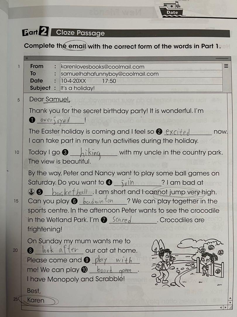 眾課堂 小三英文comprehension and cloze (exam in English), 興趣及遊戲, 書本 & 文具, 教科書 ...