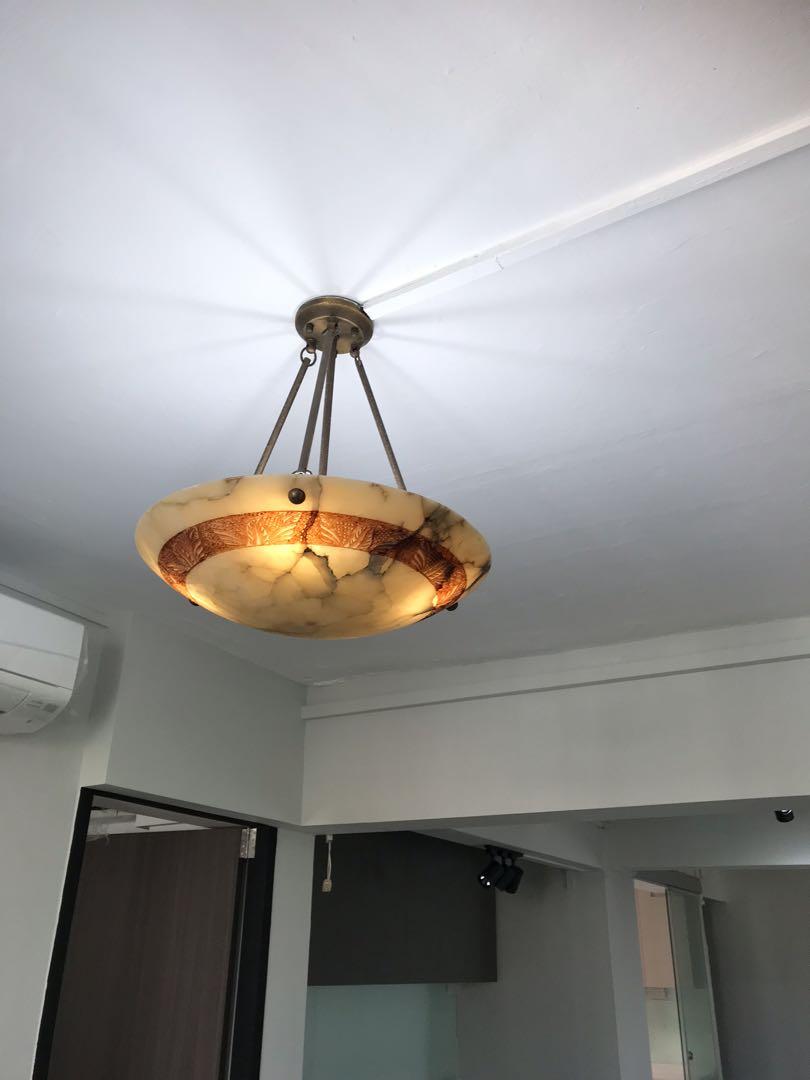 Alabaster ceiling light, Furniture & Home Living, Lighting & Fans ...