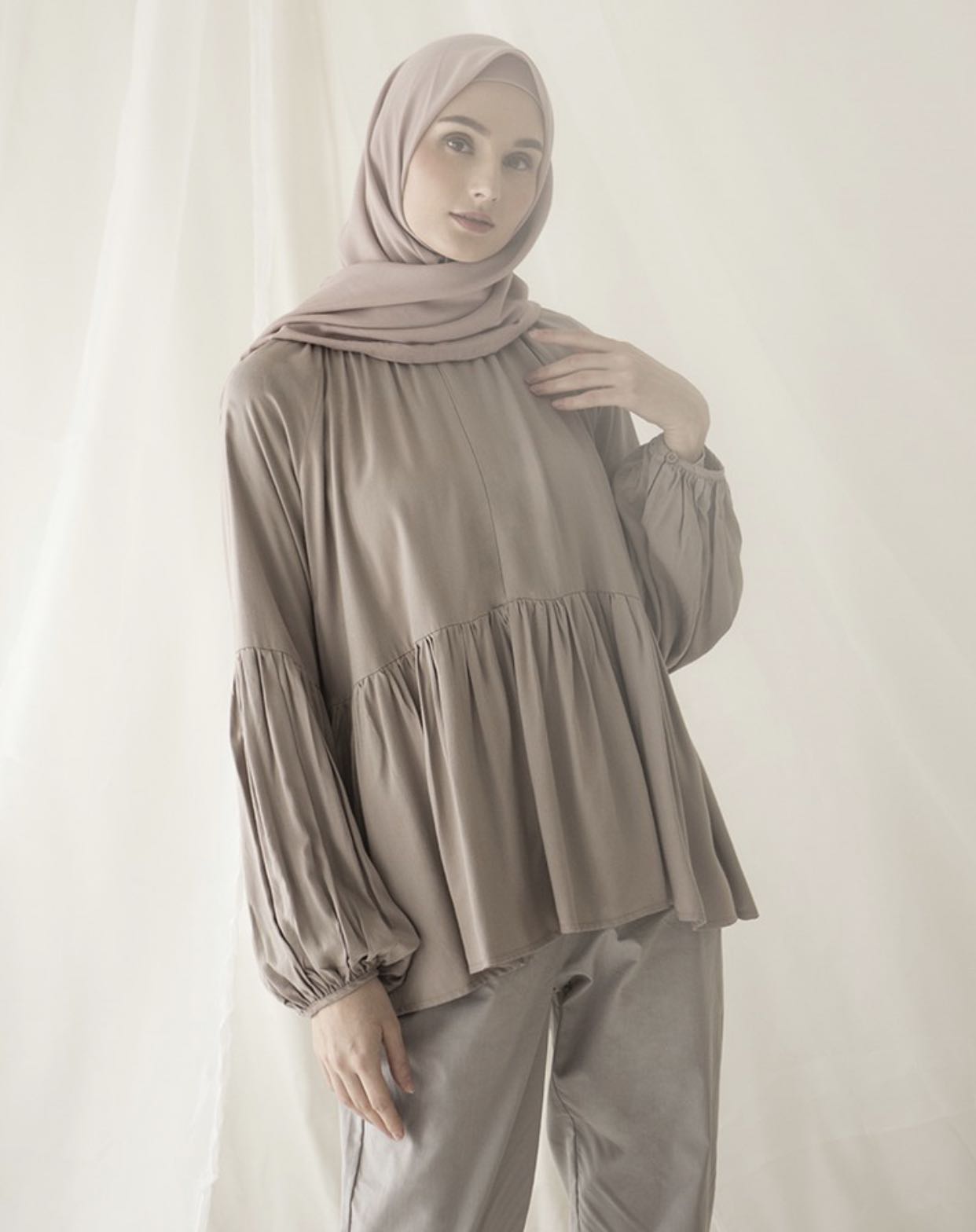 Aska Label - Sand Mega (Free Size), Women's Fashion, Muslimah Fashion, Tops on Carousell