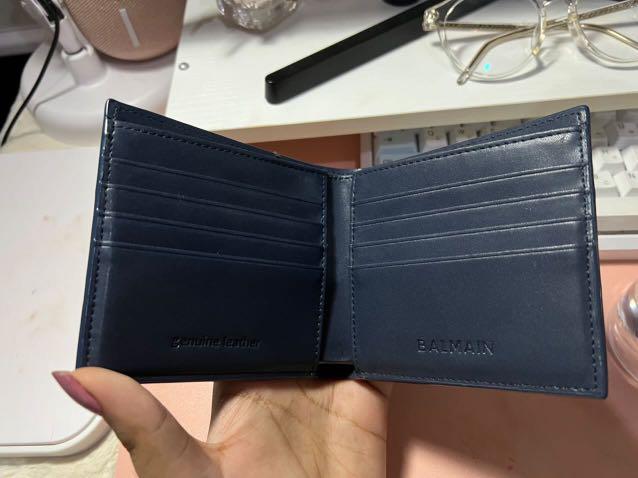 balmain mens wallet navy blue, Luxury, Bags & Wallets on Carousell
