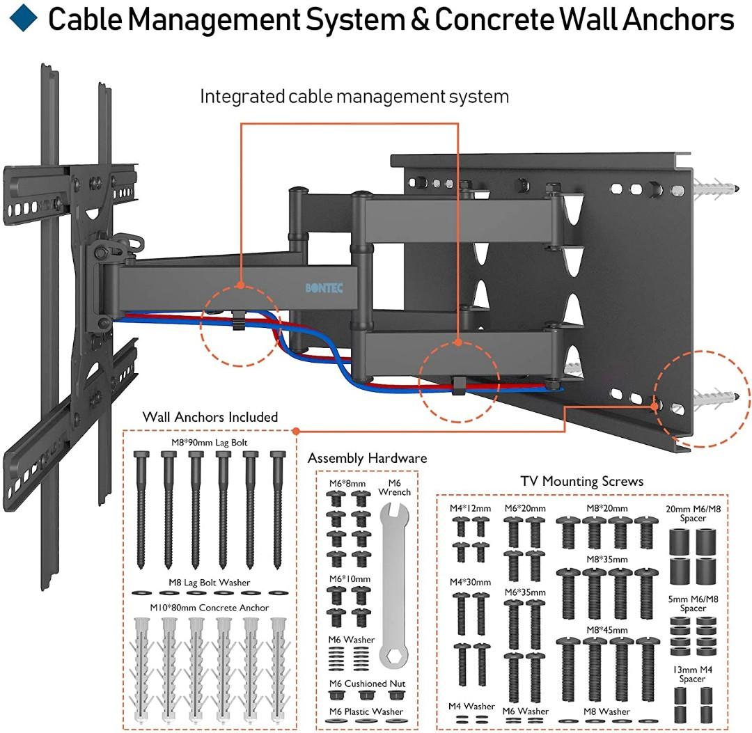 Bontec TV Wall Bracket, TV & Home Appliances, TV & Entertainment, TV ...