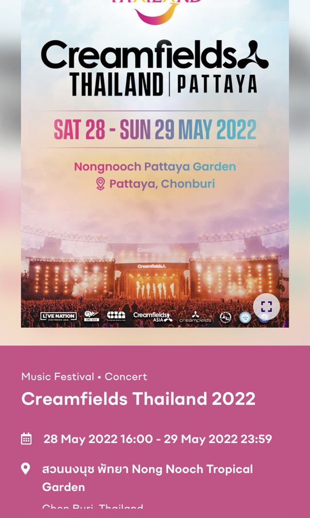 Creamfields Thailand Pattaya normal 2 day pass, Tickets & Vouchers ...