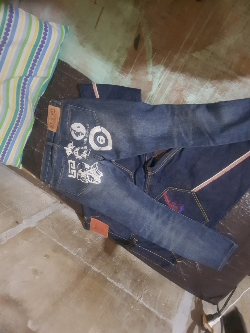 EVISU BAPE, Men's Fashion, Bottoms, Jeans on Carousell