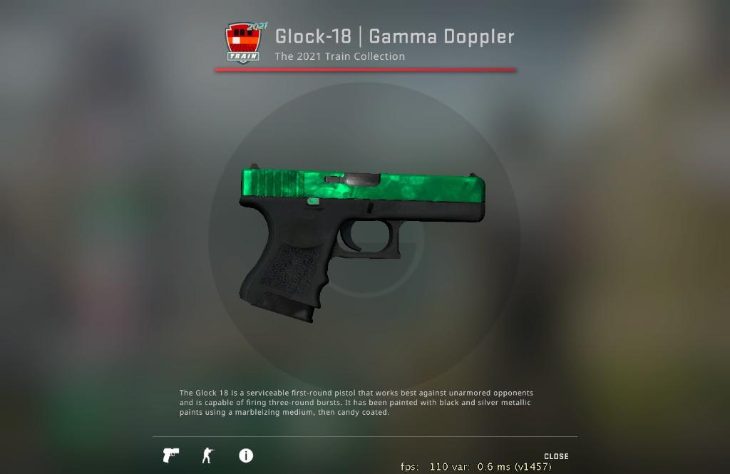 (FV0.08) CSGO Glock-18 Gamma Doppler Emerald MW, Video Gaming, Gaming ...