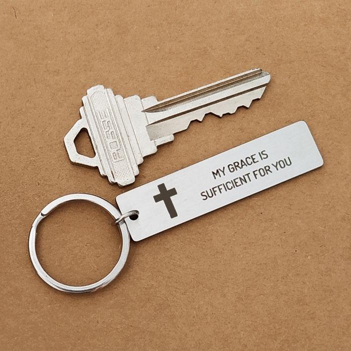 Key Chain Stainless Steel Engraving - Bible Verses - Christian Gifts ...
