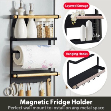 Magnetic Fridge Holder Rack Kitchen Organizer for Kitchen Towel ...