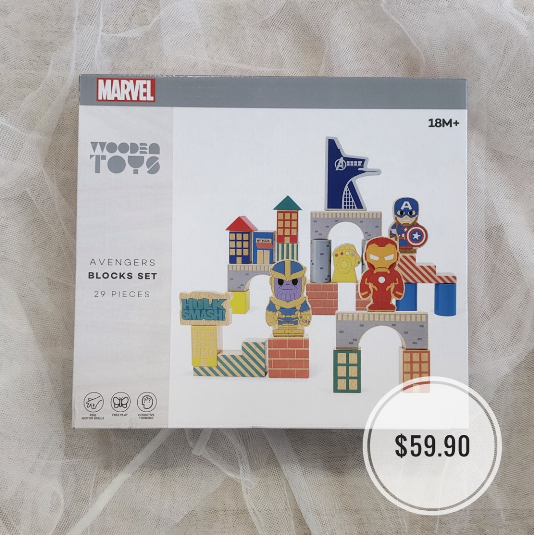 Marvel Wooden Toys (Avengers Blocks Set), Hobbies & Toys, Toys & Games ...