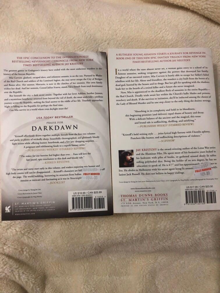 nevernight series by jay kristoff PBs (book 1 and 3), Hobbies & Toys ...