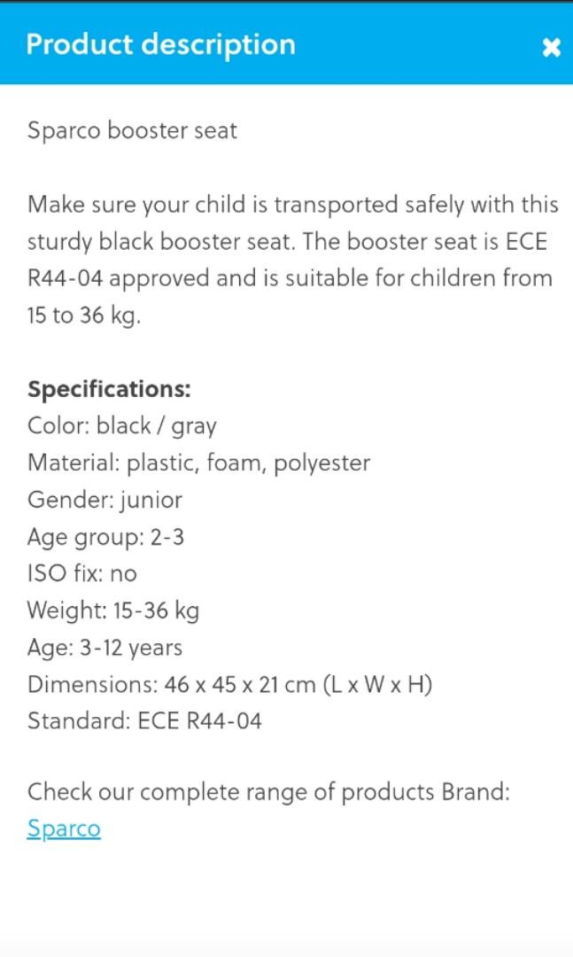 Original Sparco International car racing brand Car seat Booster for ...