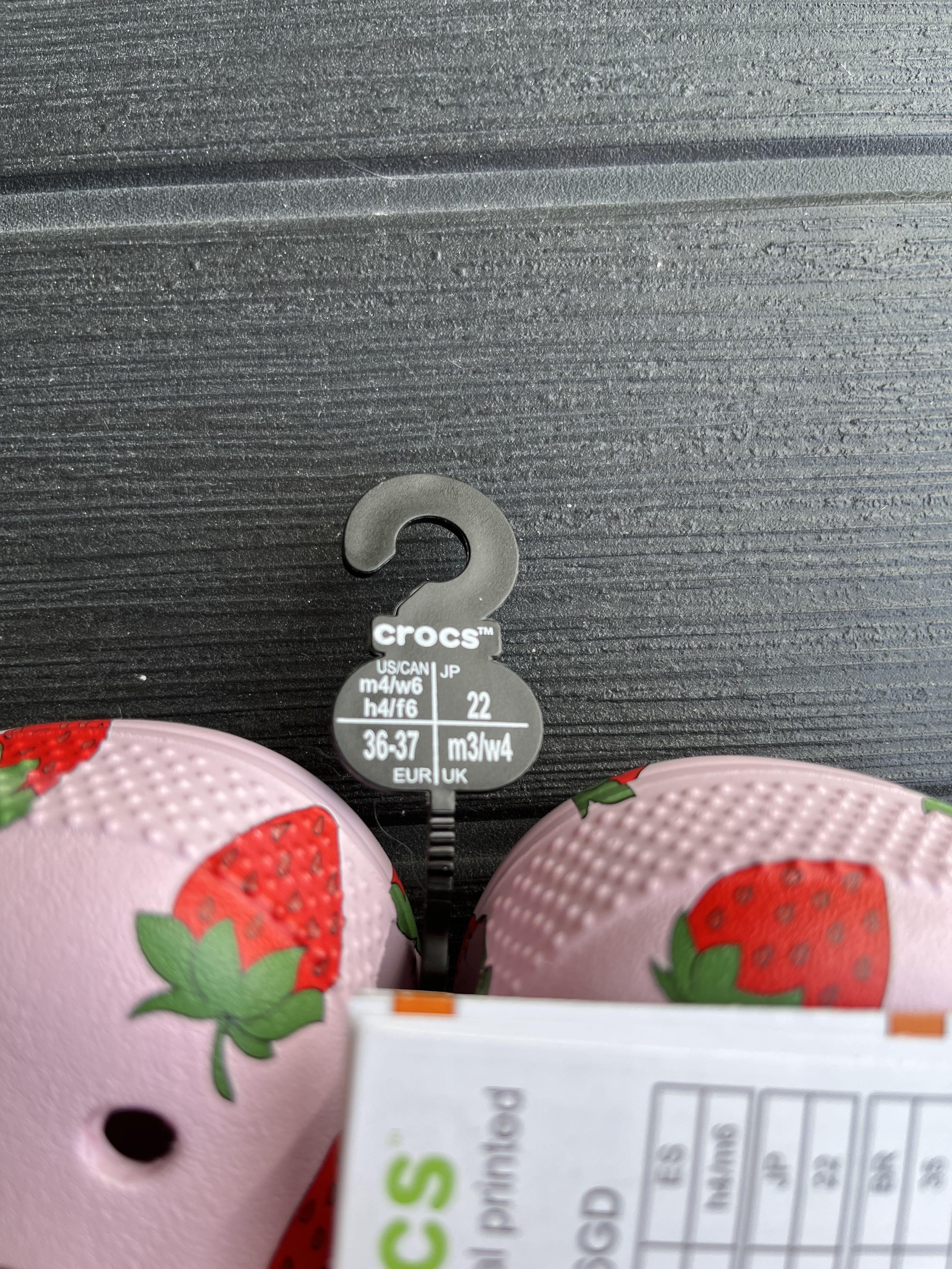 Pink strawberry crocs, Women's Fashion, Footwear, Flipflops and Slides ...