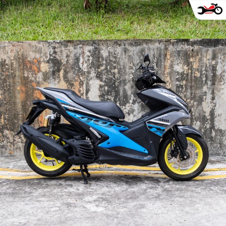 Pre-owned Yamaha Aerox 155 (Grey & Blue), Motorcycles, Motorcycles for ...