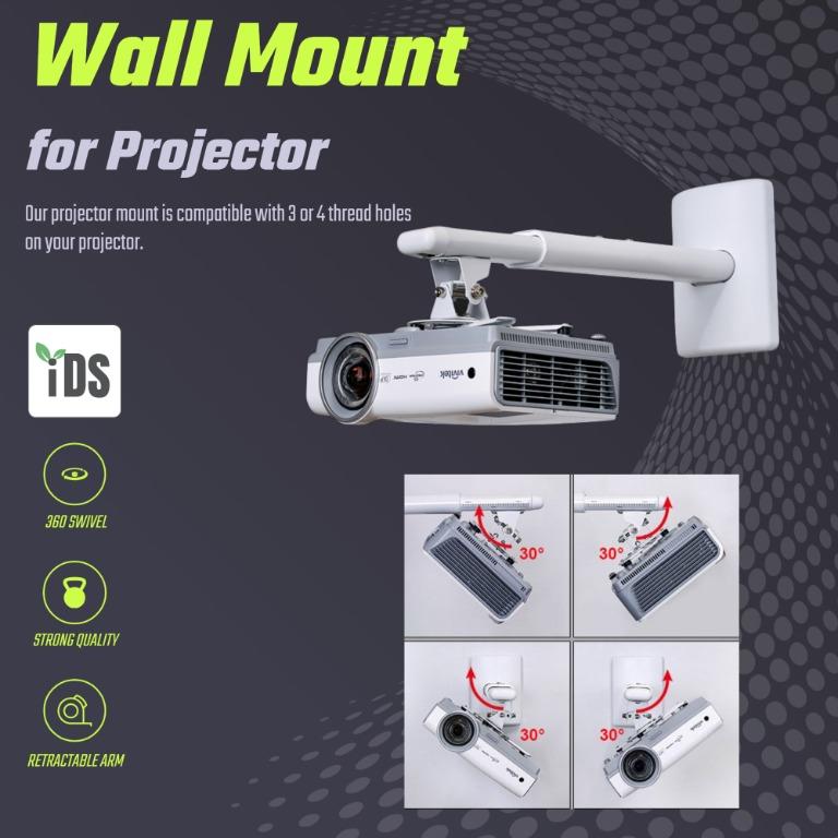 [iDS] Projector Wall Mount with Universal LCD/DLP Mounting, Telescopic ...