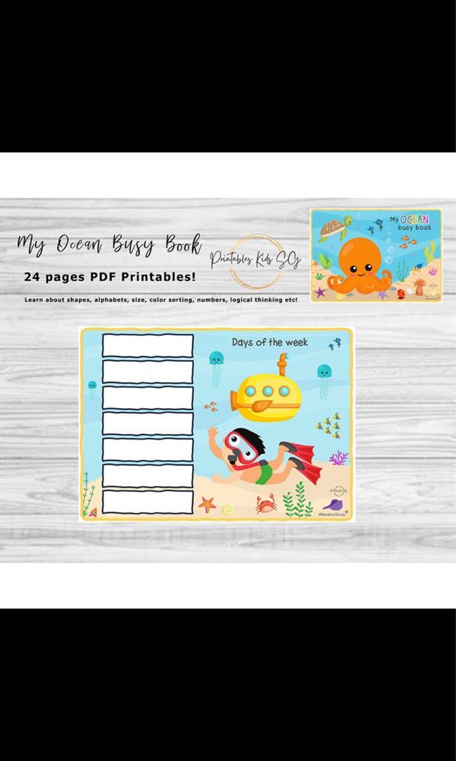 (Ready Made) My Ocean Busy Quiet Book Preschool Activity Montessori ...