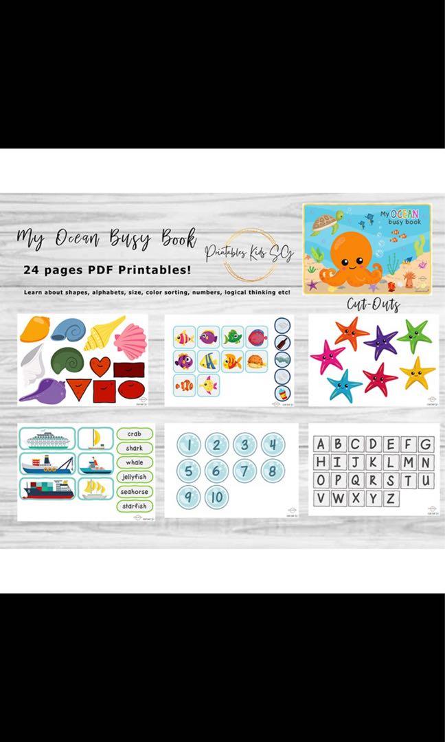 (Ready Made) My Ocean Busy Quiet Book Preschool Activity Montessori ...