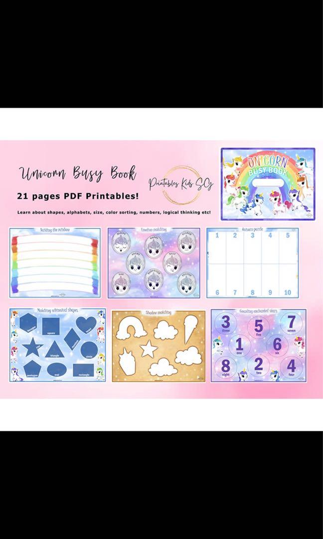 (Ready Made) Unicorn Busy Quiet Book Preschool Activity Montessori ...